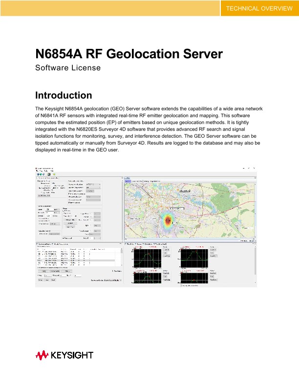 N6854A RF Geolocation Server Software License PDF Asset Page | Keysight